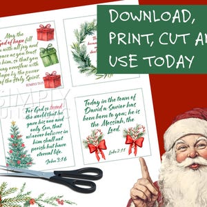 Christmas Scripture Cards, Christmas Bible Verse Cards, Christian ...