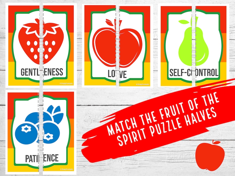 Fruit of the Spirit Puzzle Cards: Christian Game (digital Download) - Etsy