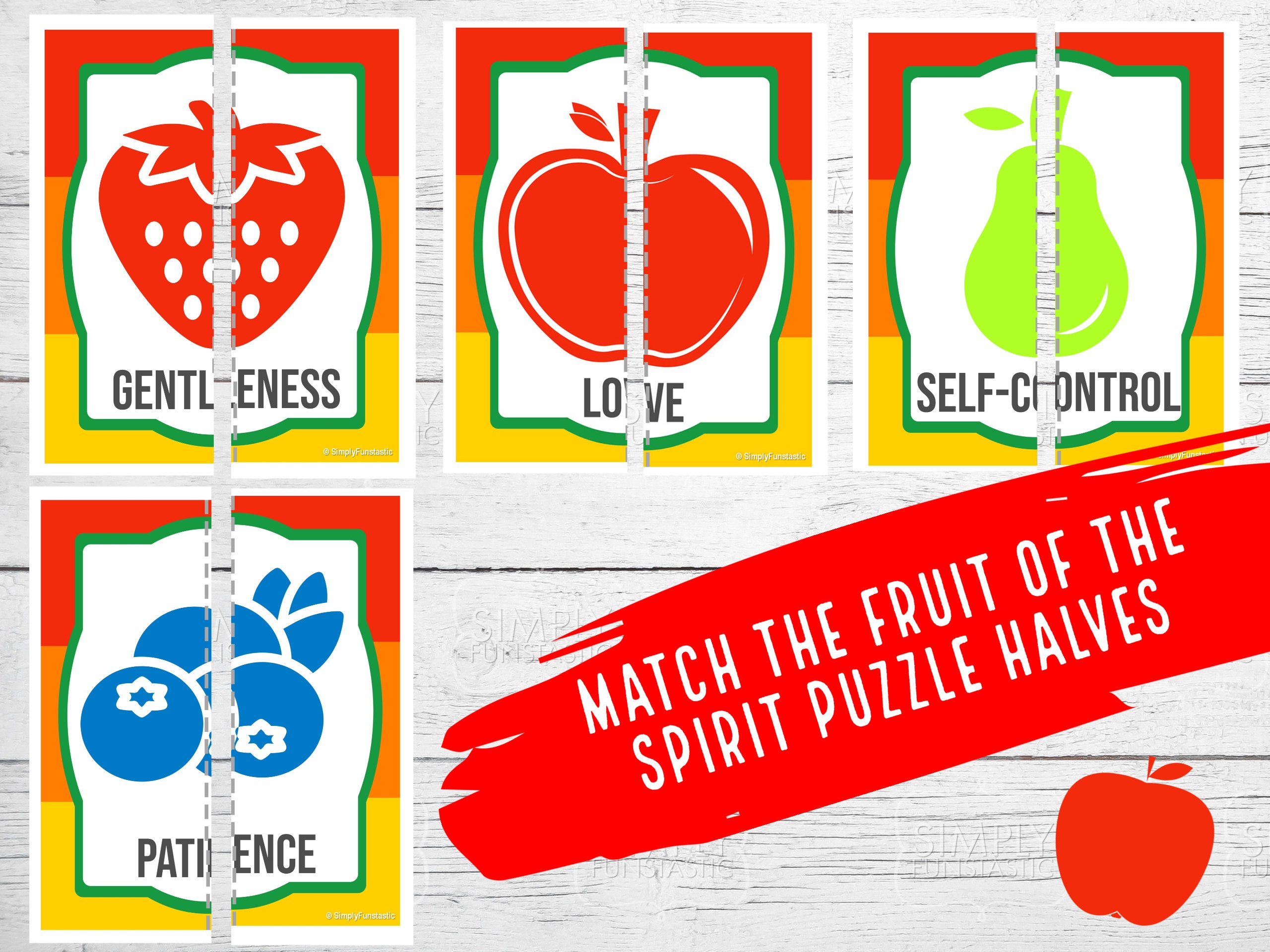 Fruit of the Spirit Puzzle Cards | Fruit Puzzle Game | Scavenger ...