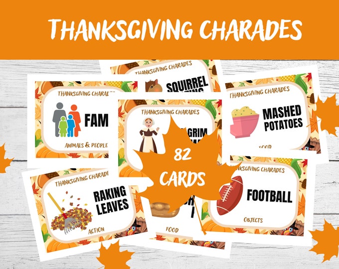 Autumn Charades Party Game Printable - PDF Printable - 32 Different ...