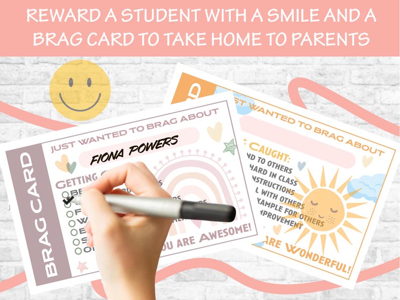 Boho Brag Cards: Teacher Positive Feedback Notes (digital Download) - Etsy