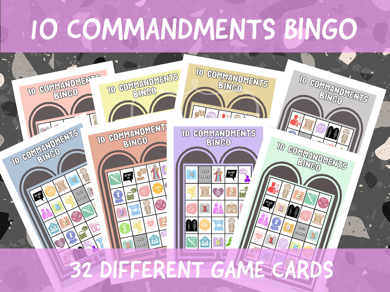 Ten Commandments Bingo Game: Sunday School Bible Lesson (PDF Download ...