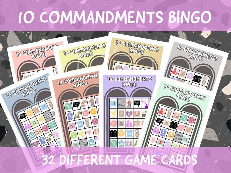 Ten Commandments Bingo Game: Sunday School Bible Lesson (PDF Download ...