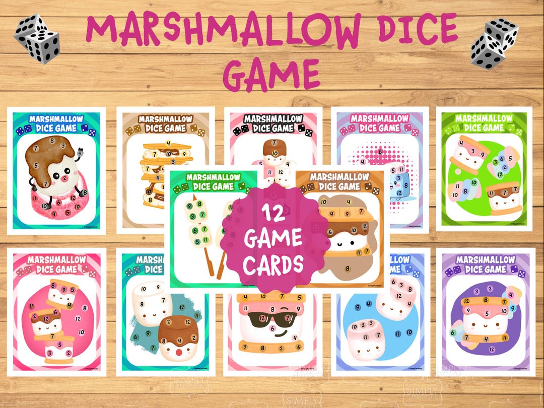 S'mores Dice Game: Printable Marshmallow Party Game (digital Download ...