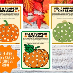 Fill A Pumpkin Dice Game Printable | Instant Download | Print Yourself ...