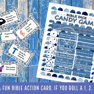 Bible Dice Candy Game Printable | Bible Game | Bible Printable Activity ...