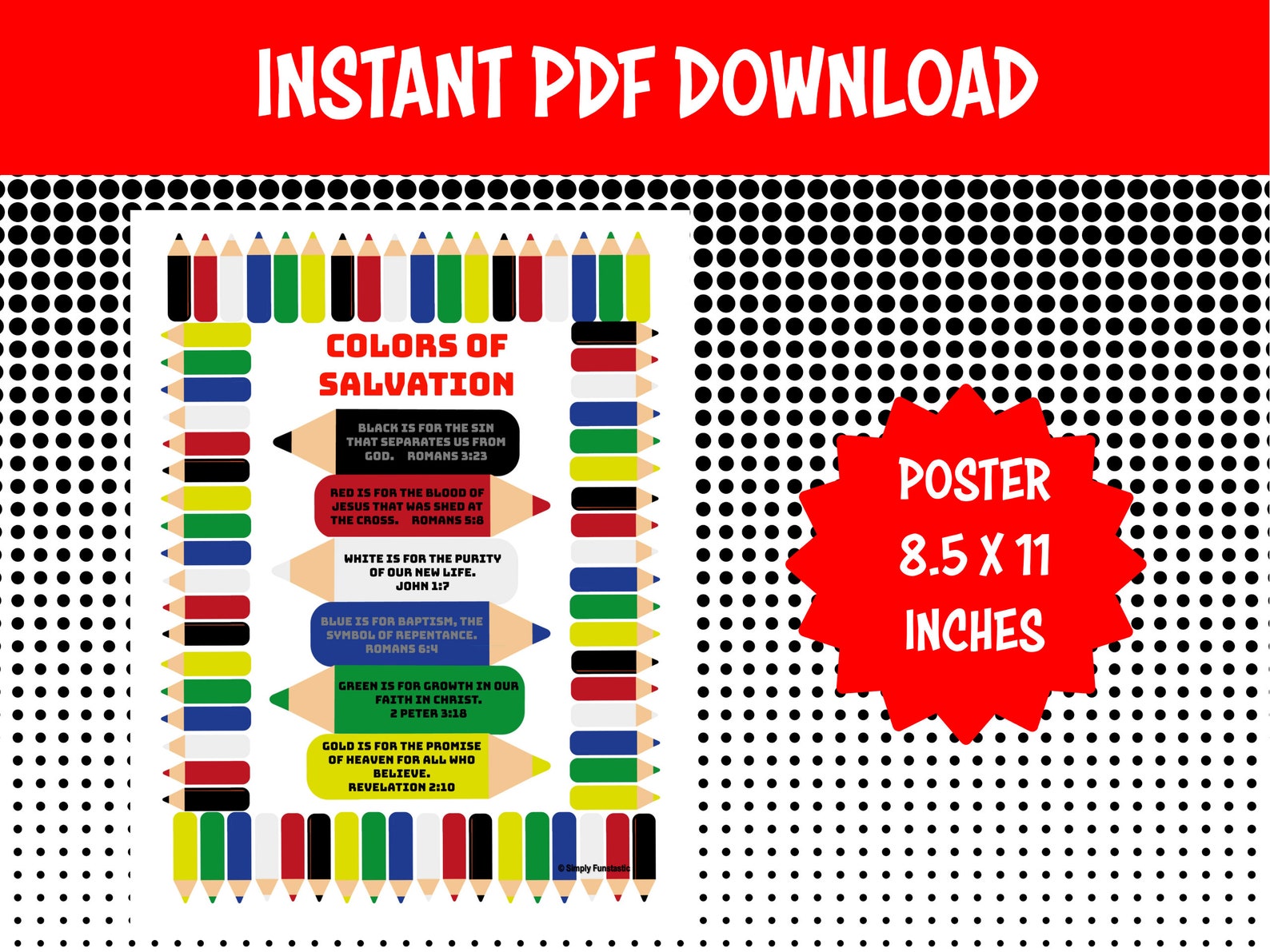 Colors of Salvation Bundle, Printable Salvation Card, Colors of the ...