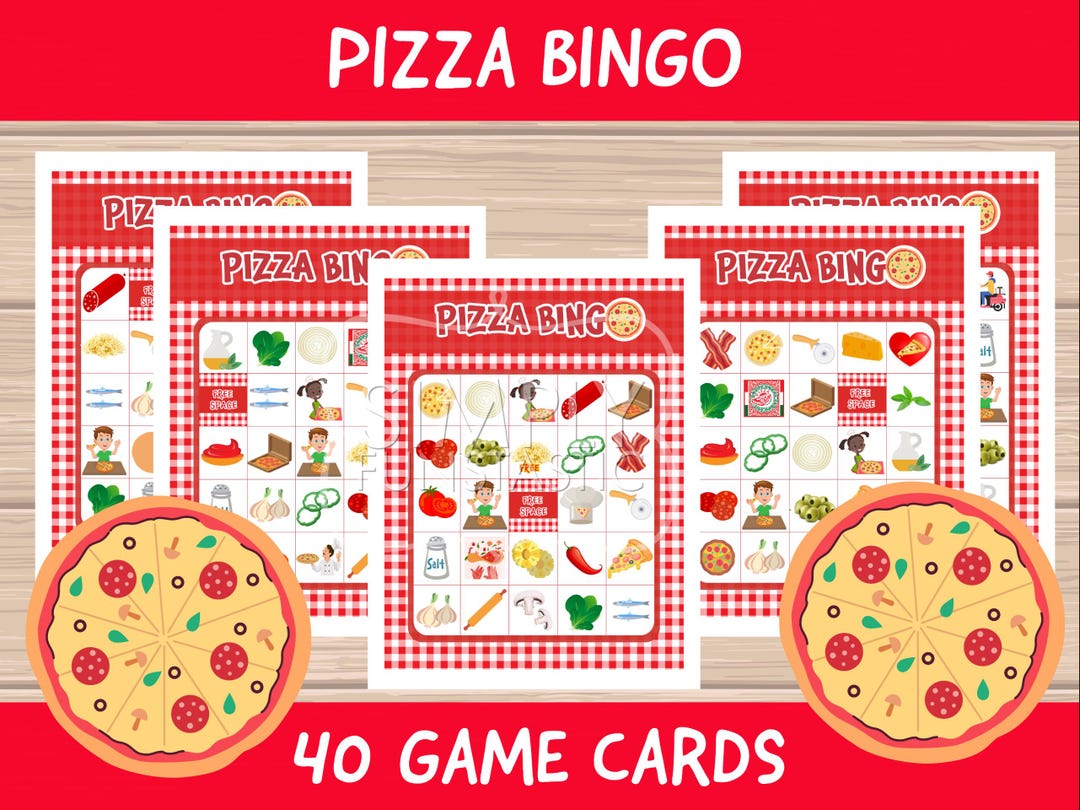 Pizza Bingo | Pizza Party Game | Pizza Birthday Party | Pizza Printable ...