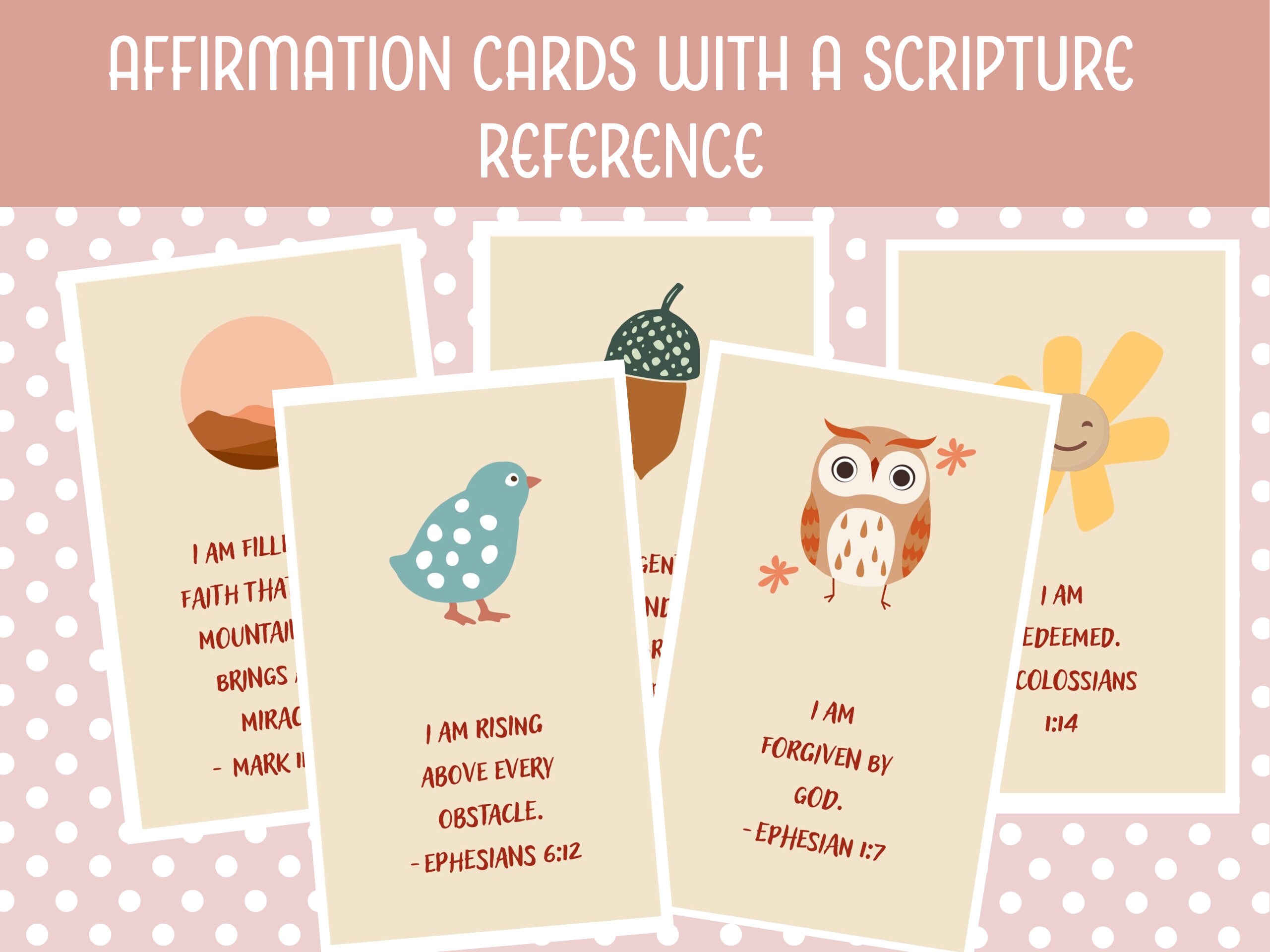 Positive Affirmation Cards for Kids, Bible Affirmation Cards, Scripture ...
