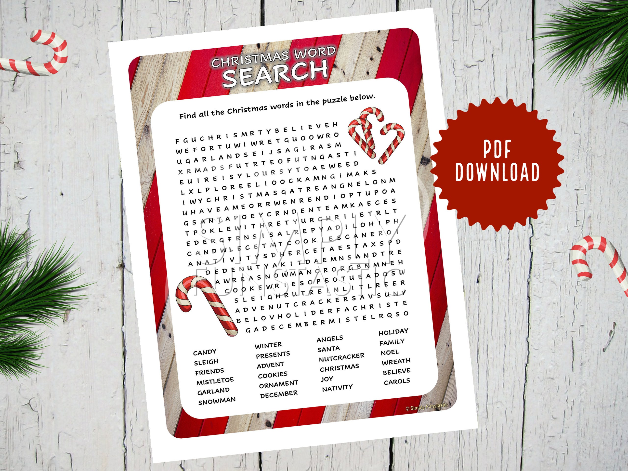 Candy Cane Christmas Party Games: Printable Holiday Bundle (instant ...