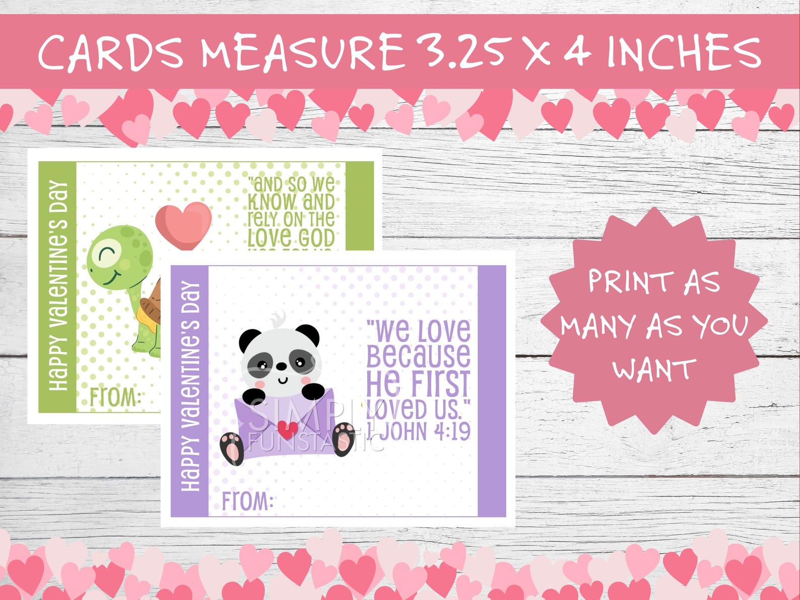 Bible Verse Valentine Cards, Kid’s Valentines Scripture Cards, Cute ...