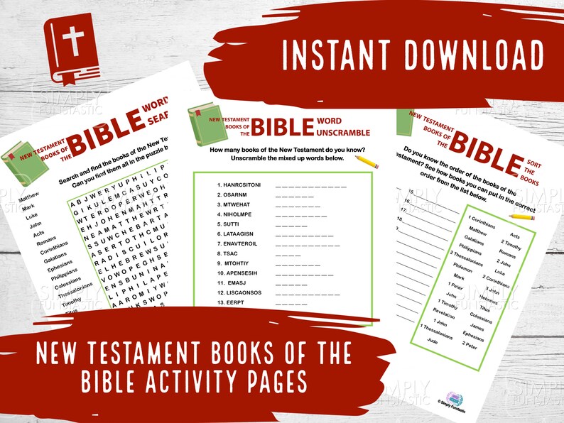 Engaging Bible Activities Set | New Testament Games Pack | Printable ...