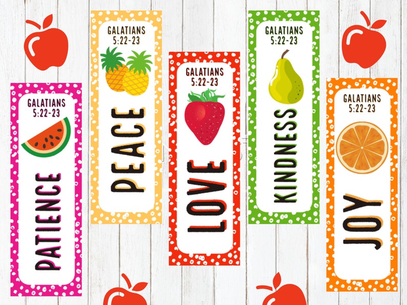 10 Fruit of the Spirit Bookmarks| Religious Bookmarks | Scripture ...