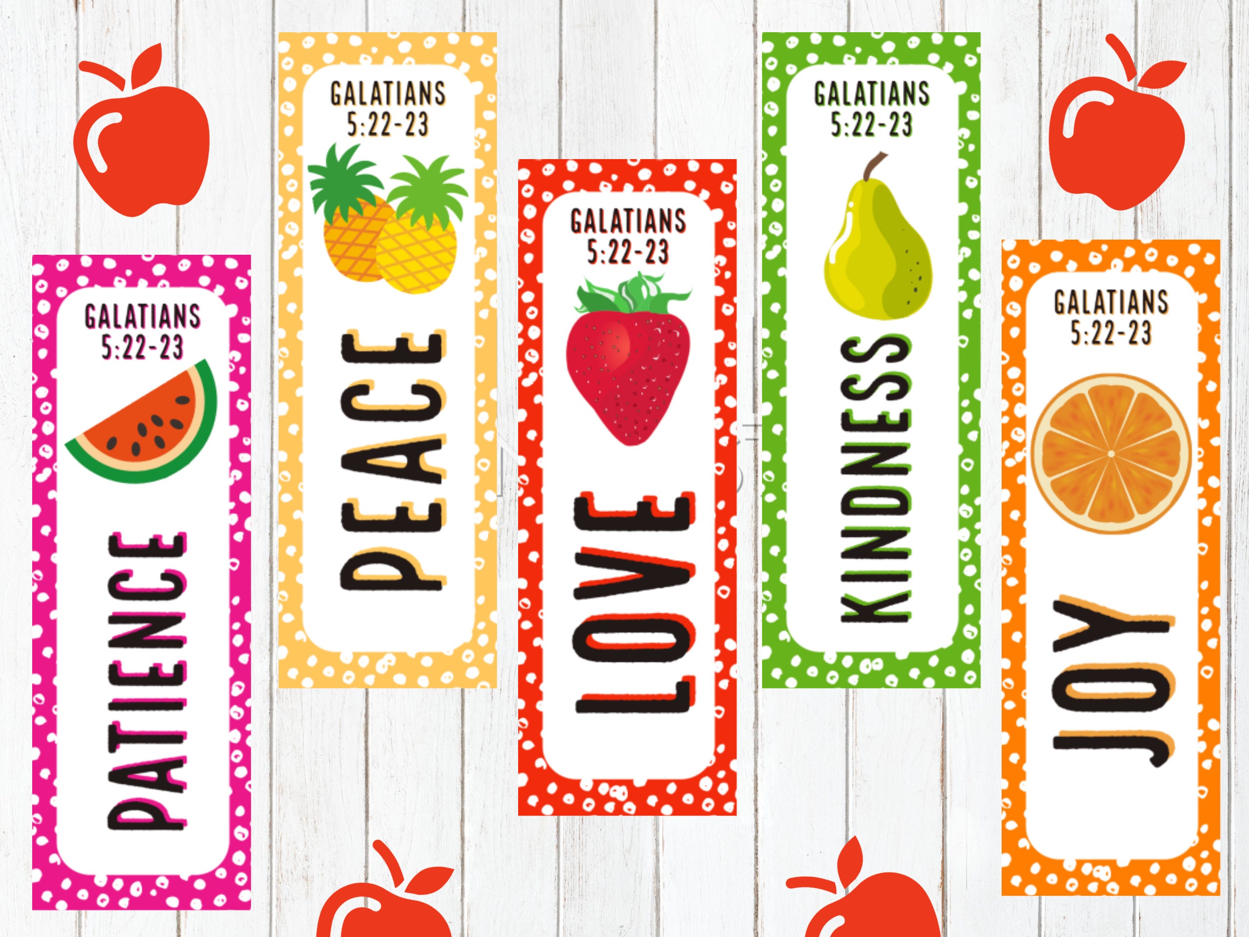 10 Fruit of the Spirit Bookmarks| Religious Bookmarks | Scripture ...
