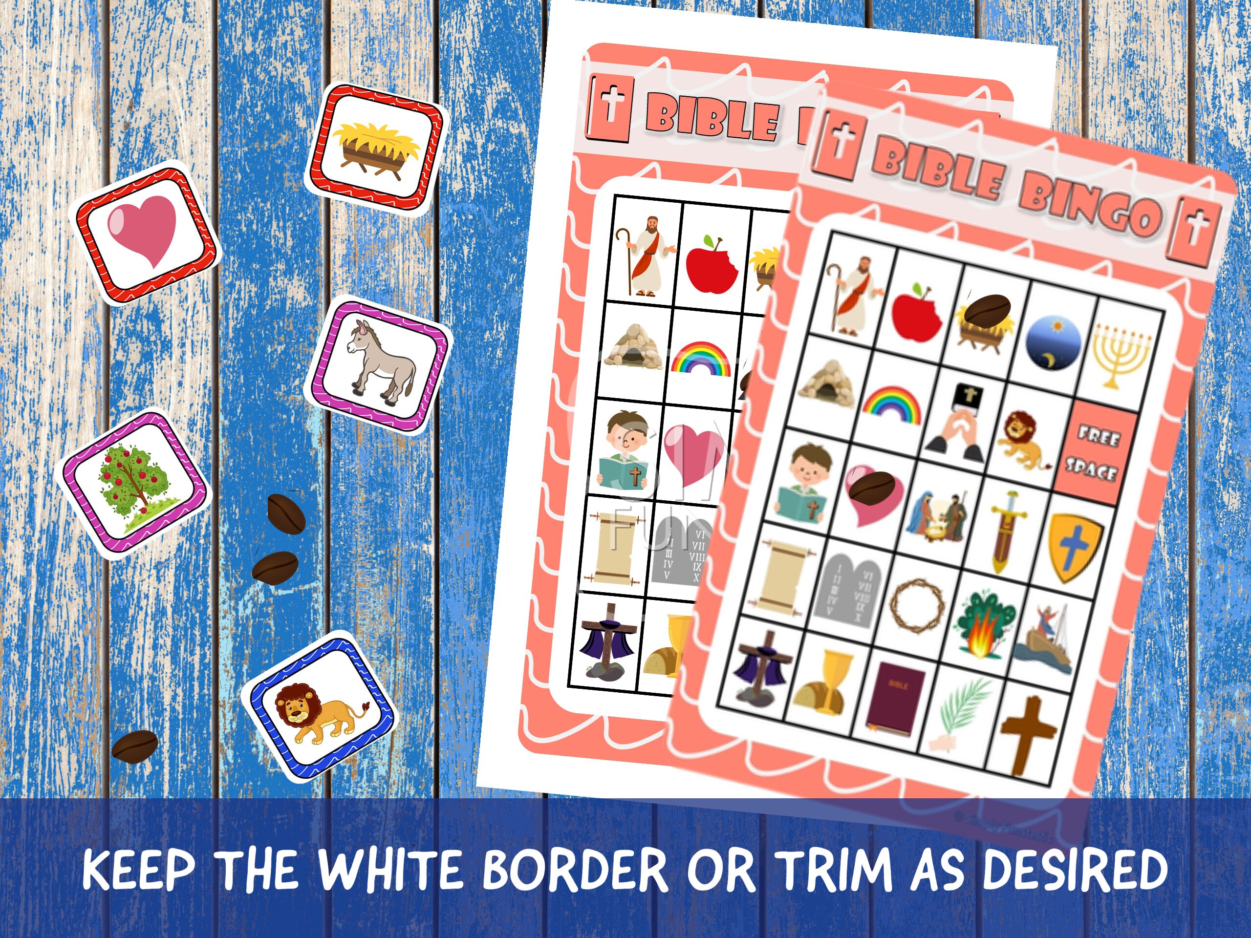 Bible Bingo Set 2 Religious Bingo Church Bingo bingo Childrens Game ...