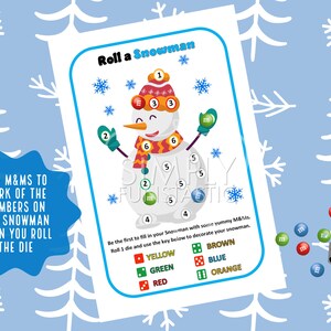 Roll A Snowman Dice Game Printable | Christmas Game | Winter Game ...