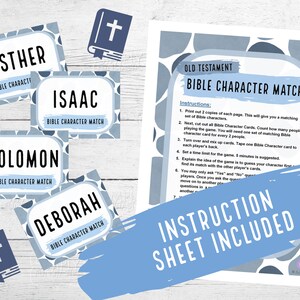 Old Testament Bible Character Match Card Game | Bible on the Back Game ...