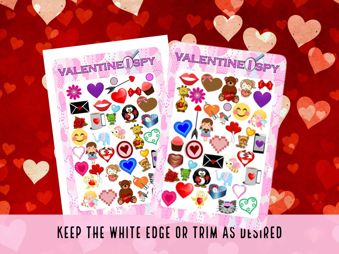 Classroom Valentine's Day I Spy Printable Instant Download Print ...