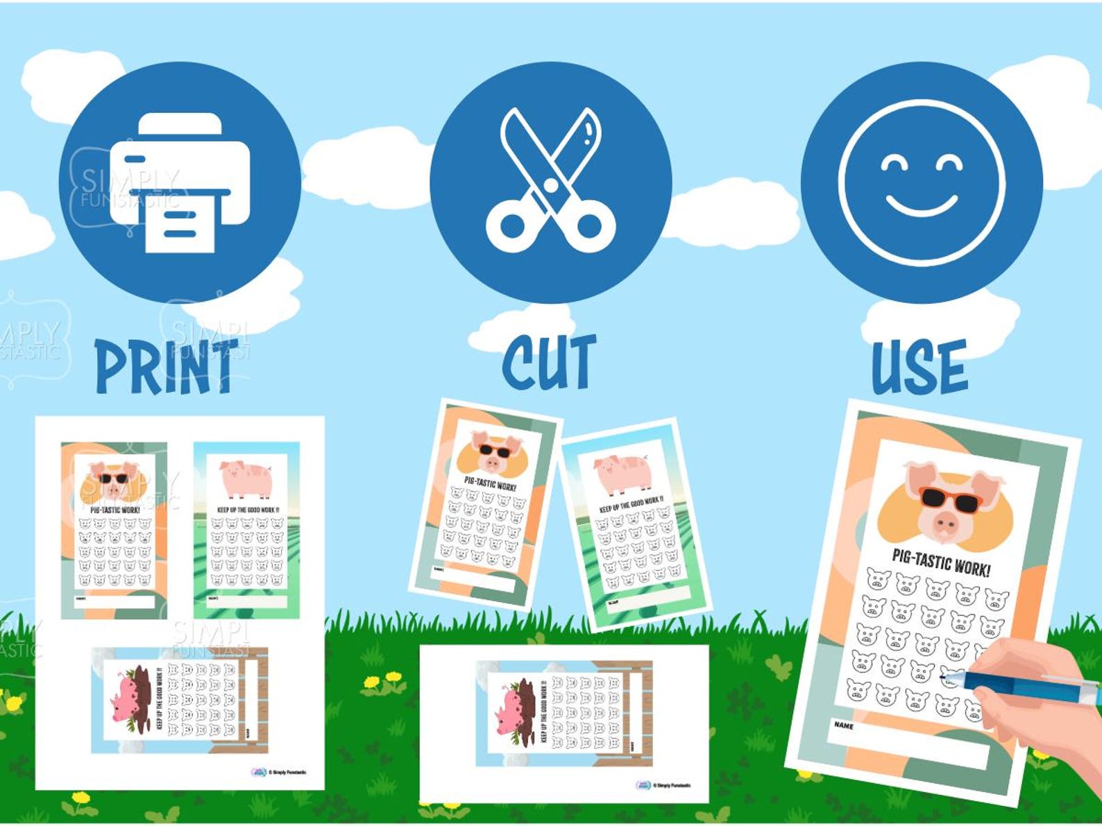 Pig Reward Chart Bundle: Classroom Behavior Tracker (instant Download ...