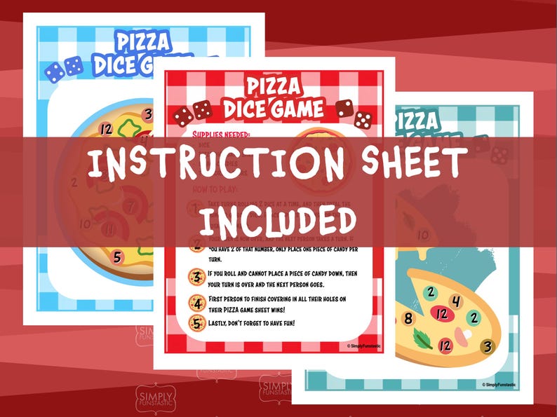 Pizza Dice Game | Fill in the Pizza Game | Pizza Party Game | Roll A ...