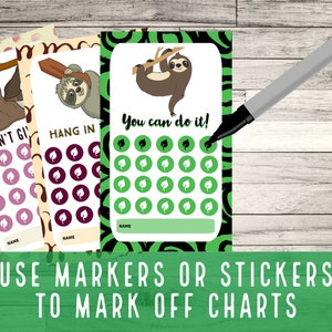 Sloth Reward Charts: Kids Chore & Potty Training Incentive (digital ...