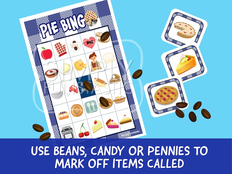 Pie Bingo | Pie Party Game | Pie Birthday Party | Pie Printable Game ...