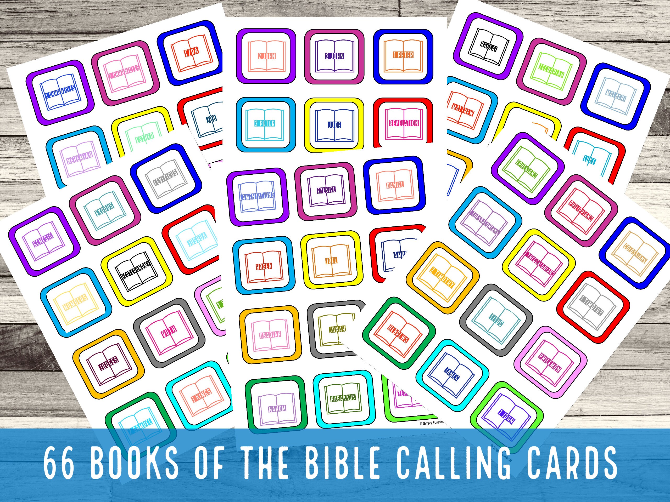 Books of the Bible Bingo Game: Sunday School, VBS (32 Cards) (download ...