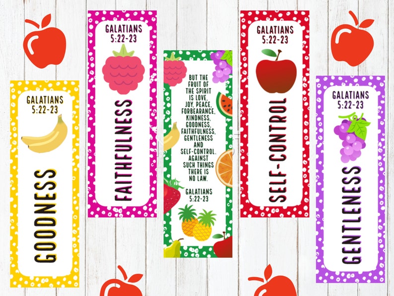 10 Fruit of the Spirit Bookmarks| Religious Bookmarks | Scripture ...
