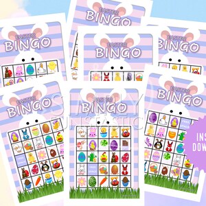 Easter Bunny Bingo | Easter Printable | Easter Bingo | Easter Party ...