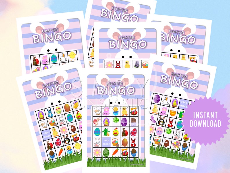 Easter Bunny Bingo Easter Printable Easter Bingo Easter Party Game 24 ...