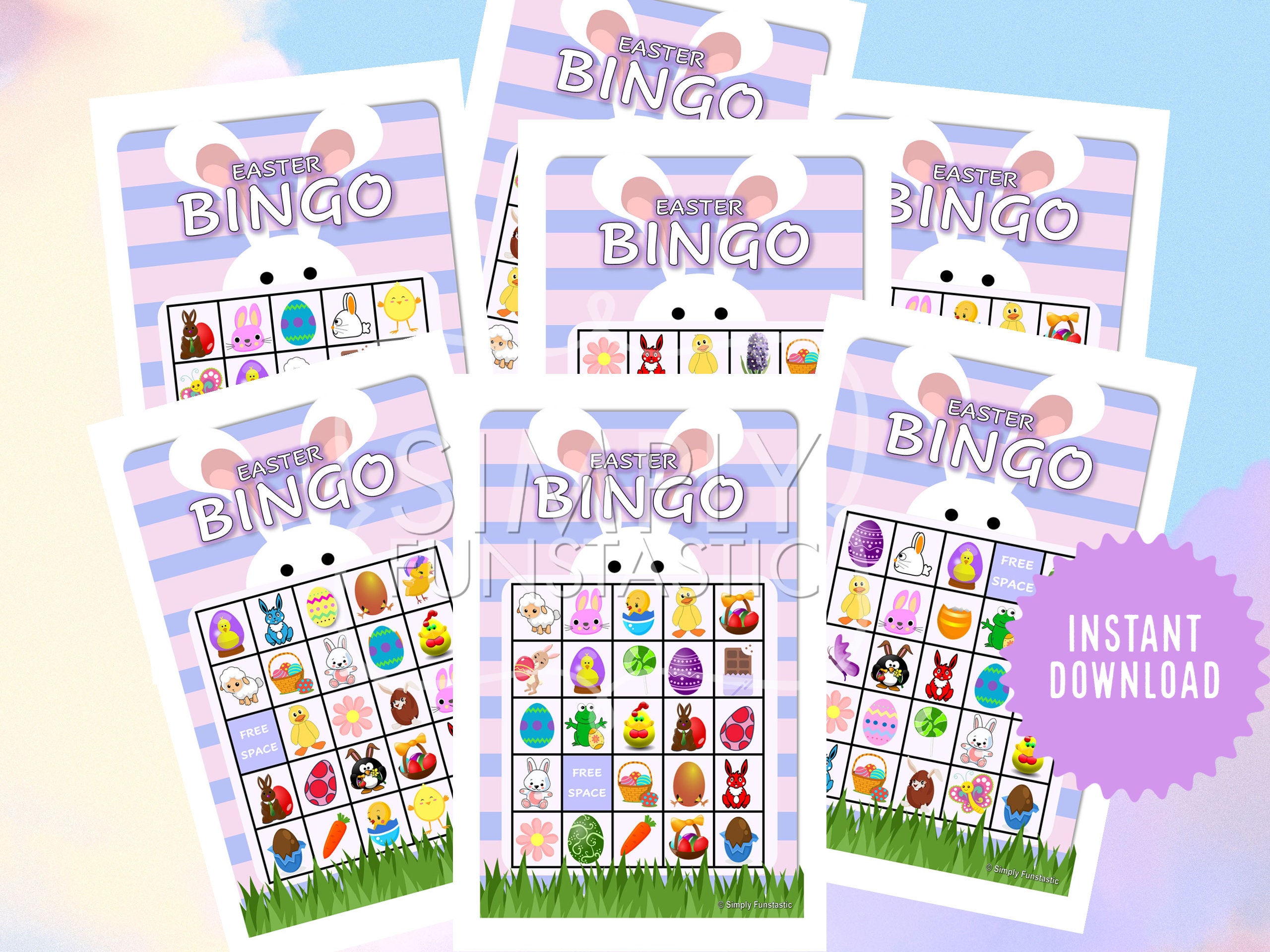 Easter Bunny Bingo Easter Printable Easter Bingo Easter Party Game 24 ...