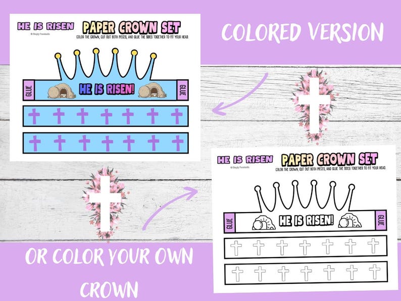 Easter Crown Craft | “he is Risen!” Printable Crown Craft for Kids ...