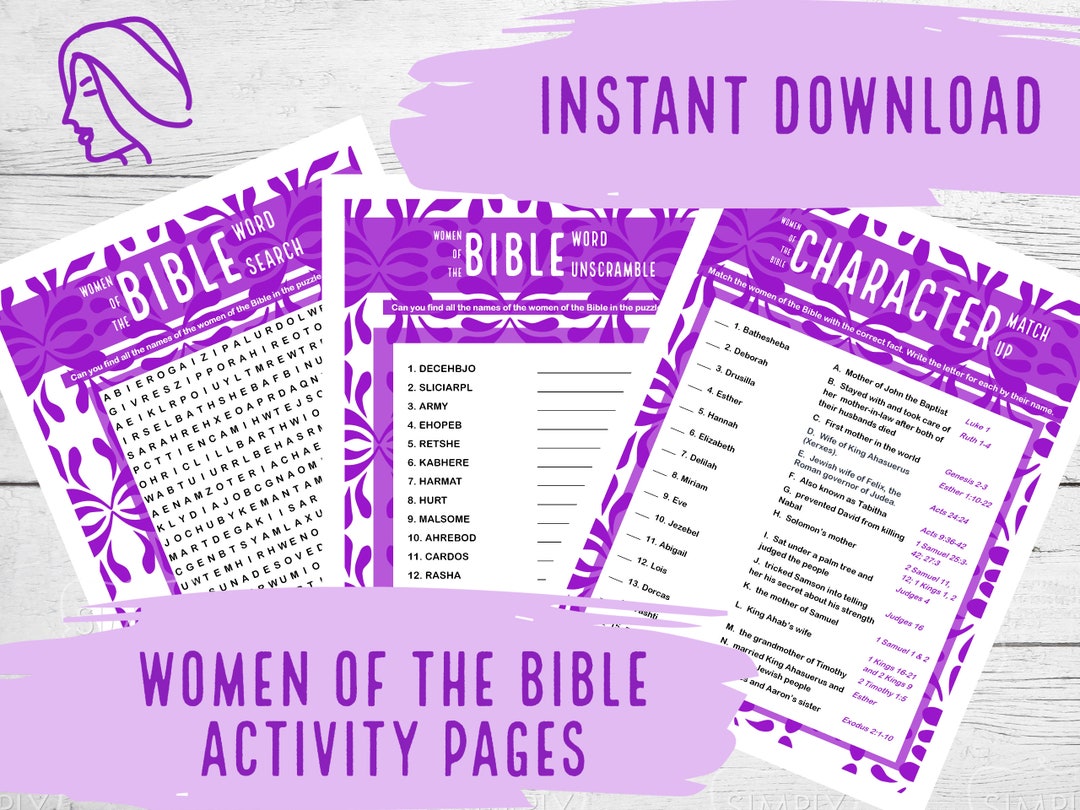 Women of the Bible Activity Pages |bundle Instant Download | Print ...