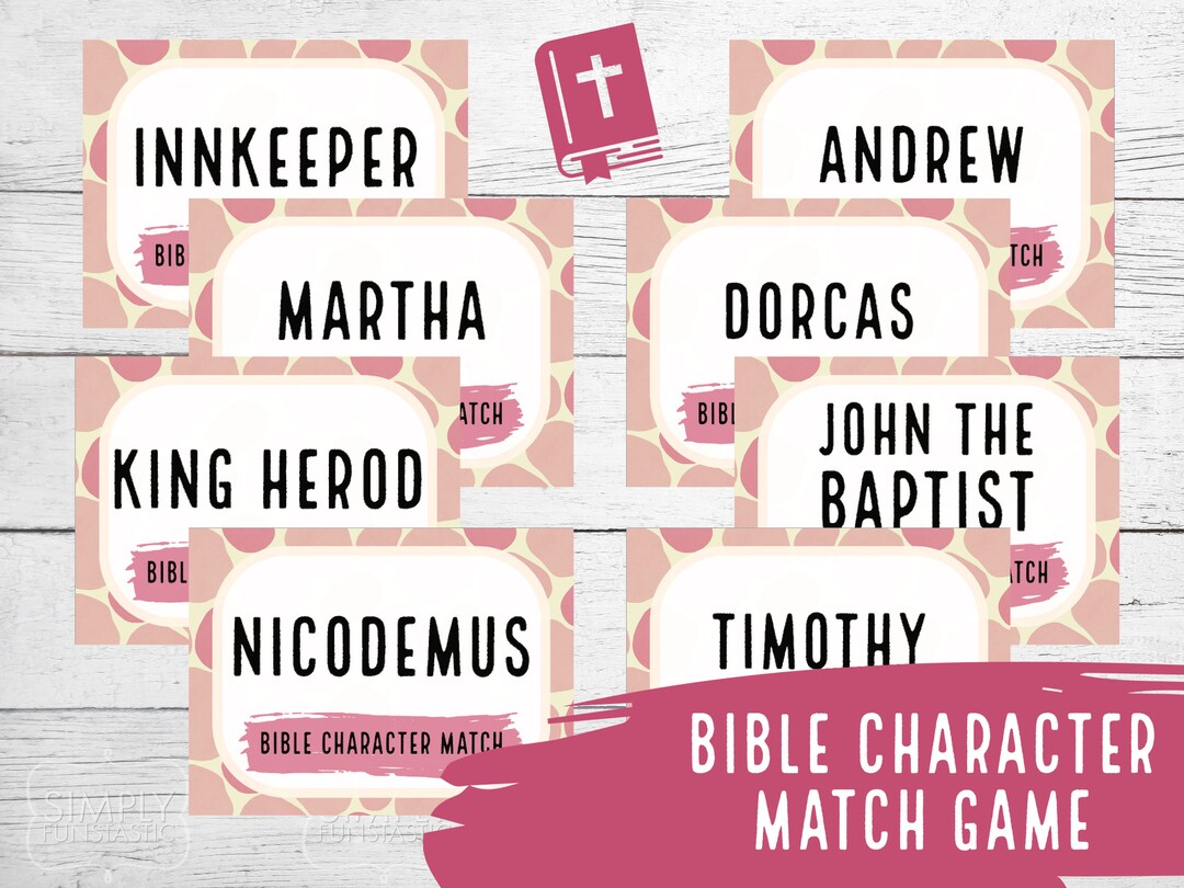 New Testament Bible Character Match Card Game | Bible Matching Game ...