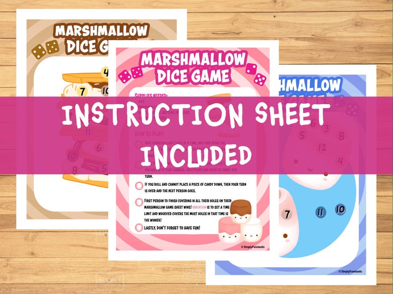 S'mores Dice Game: Printable Marshmallow Party Game (digital Download ...