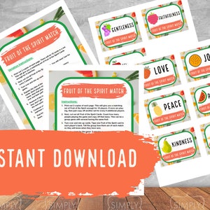 Fruit of the Spirit Match Card Game | on Your Back Bible Game | Youth ...