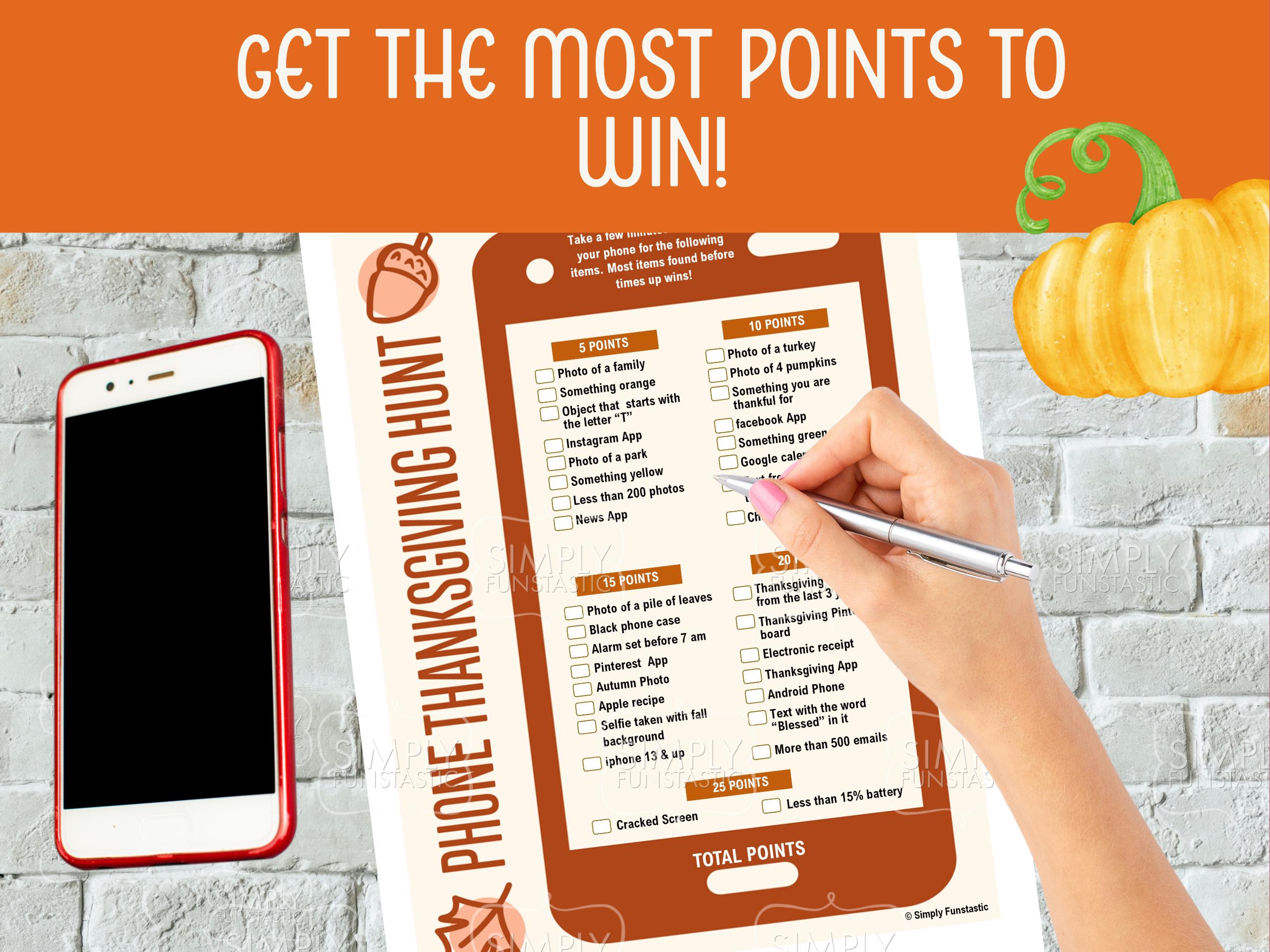 Thanksgiving Phone Scavenger Hunt Game (digital Download) - Etsy