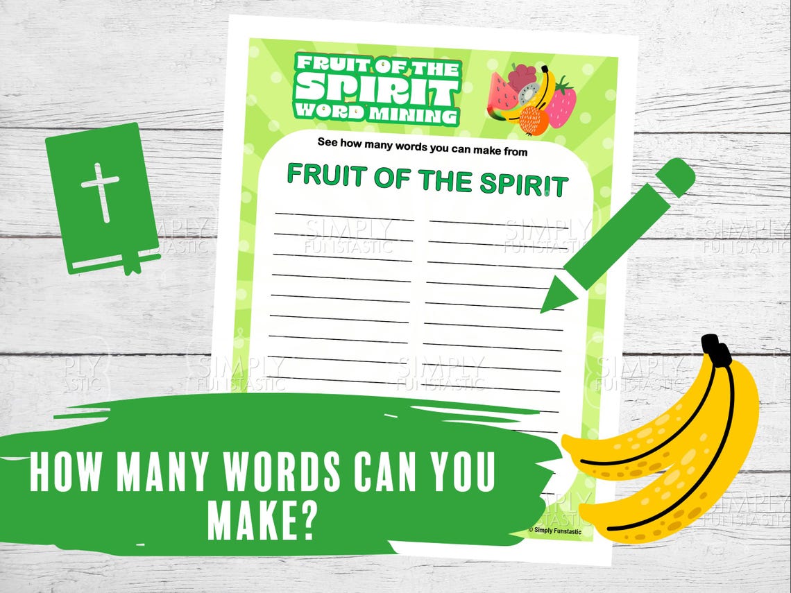 Fruit of the Spirit Bible Activity Pages, Fruit of the Spirit Games ...