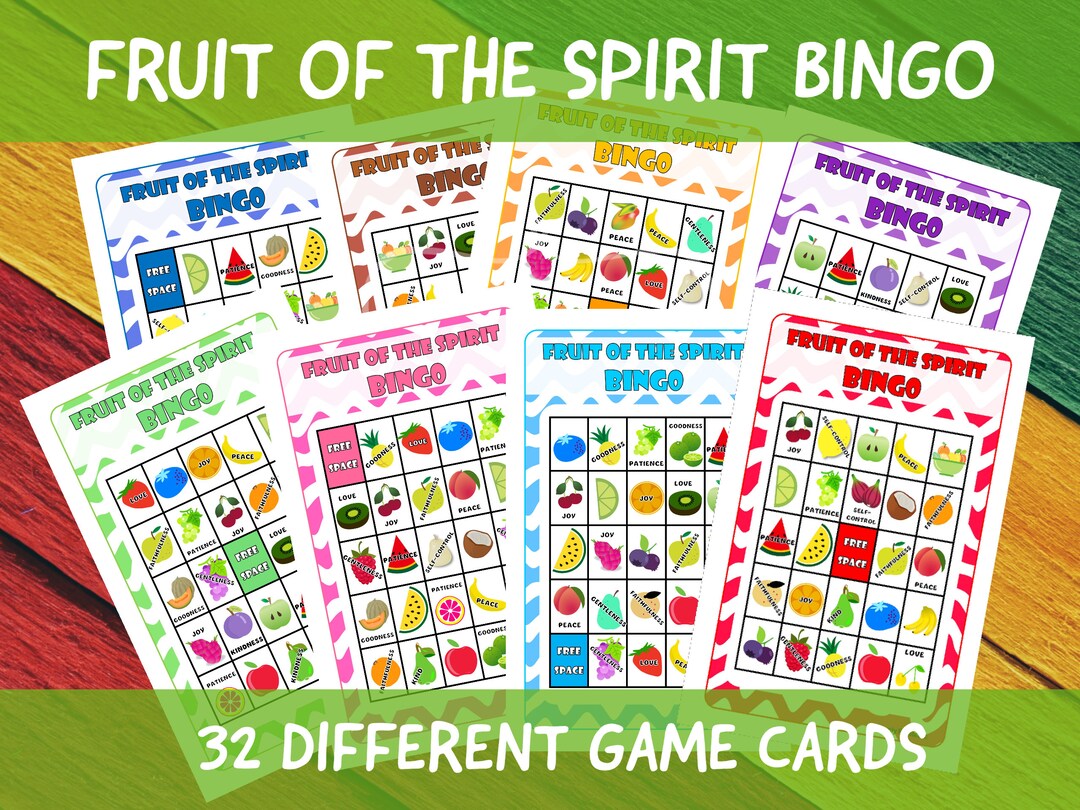 Fruit of the Spirit Bingo: Christian Bible Game (32 Cards) (instant ...
