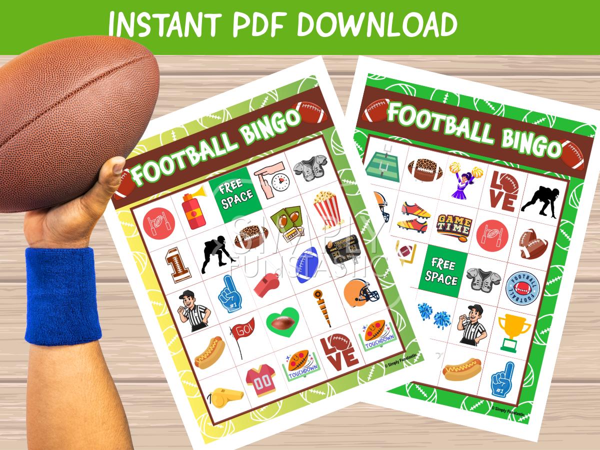 Football Bingo Game: Fun Printable Party Activity (download & Print) - Etsy
