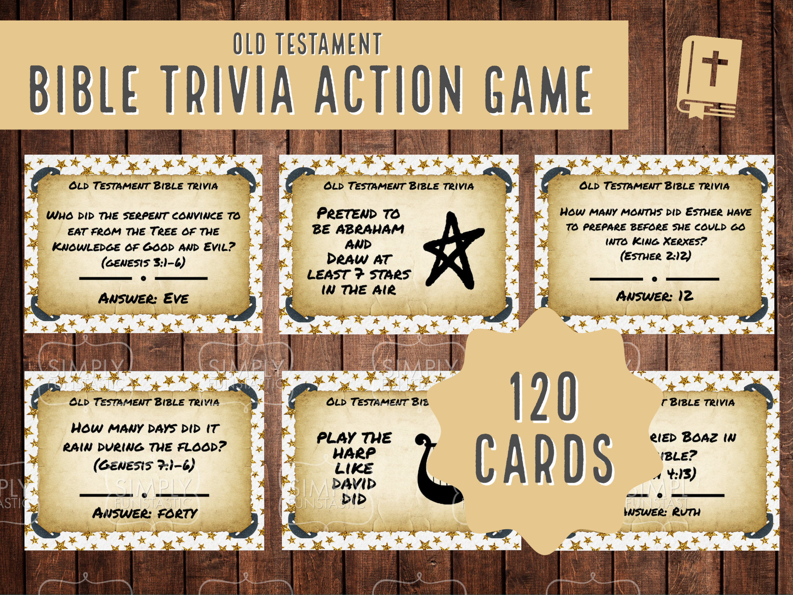 Old Testament Bible Trivia Action Game, Christian Trivia Printable ...