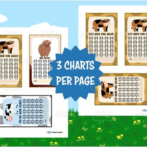 Cow Reward Charts: Classroom Incentive, Chore Chart (instant Download ...