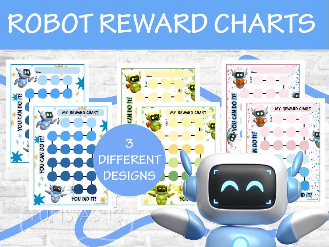 Robot Reward Chart: 3 Fun Designs, Behavior Incentive (digital Download ...