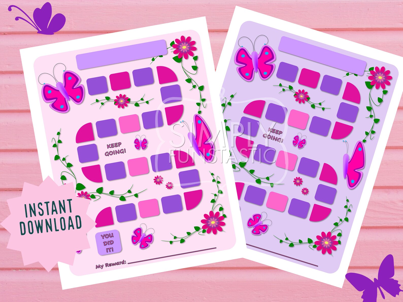 Butterfly Reward Charts Children Homeschool Chore Chart Preschool ...