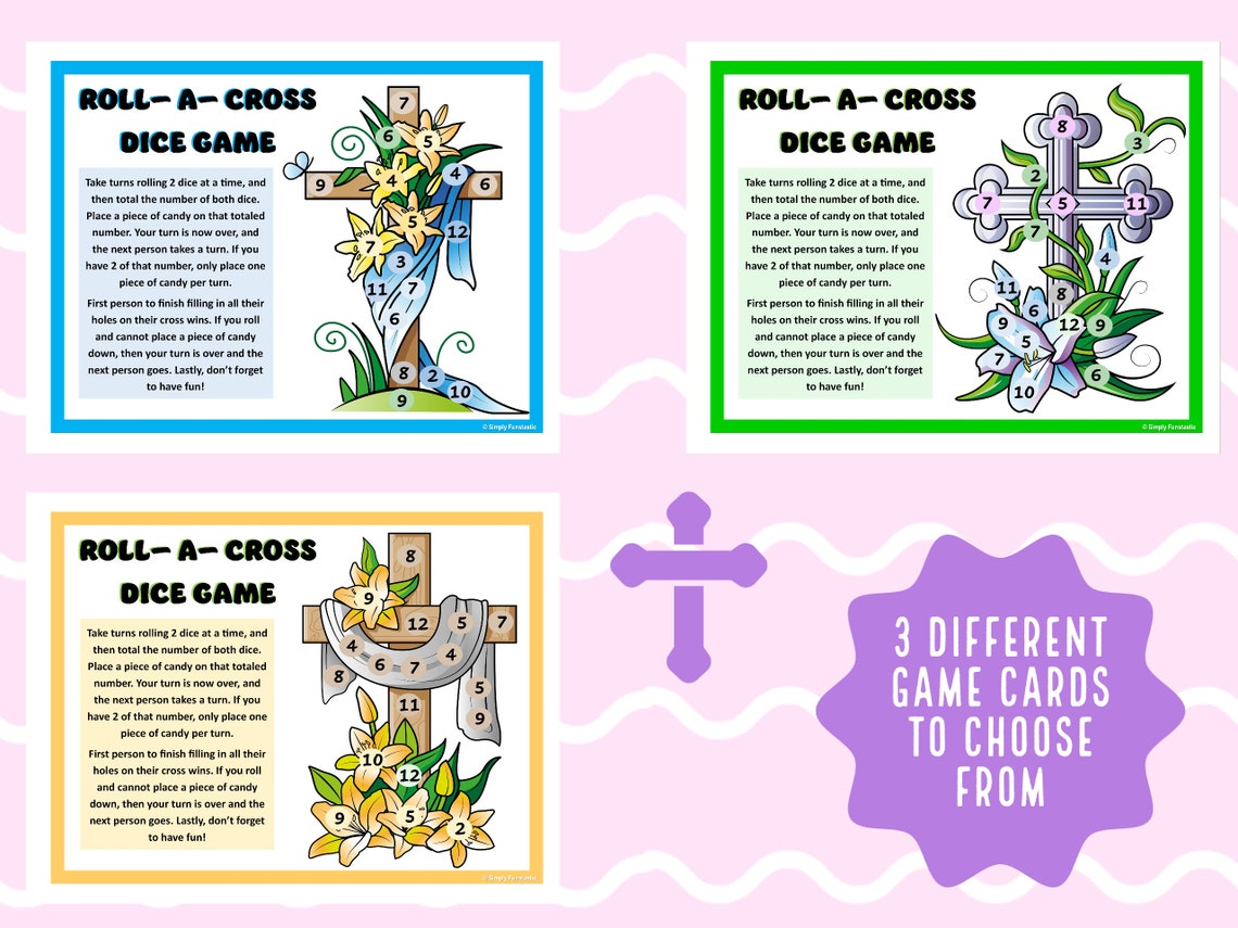 Roll A Cross Dice Game Bible Candy Game Fill in Bible Game Christian ...