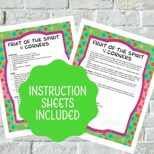 Fruit of the Spirit 4 Corners Game: Printable Church Activity (PDF ...