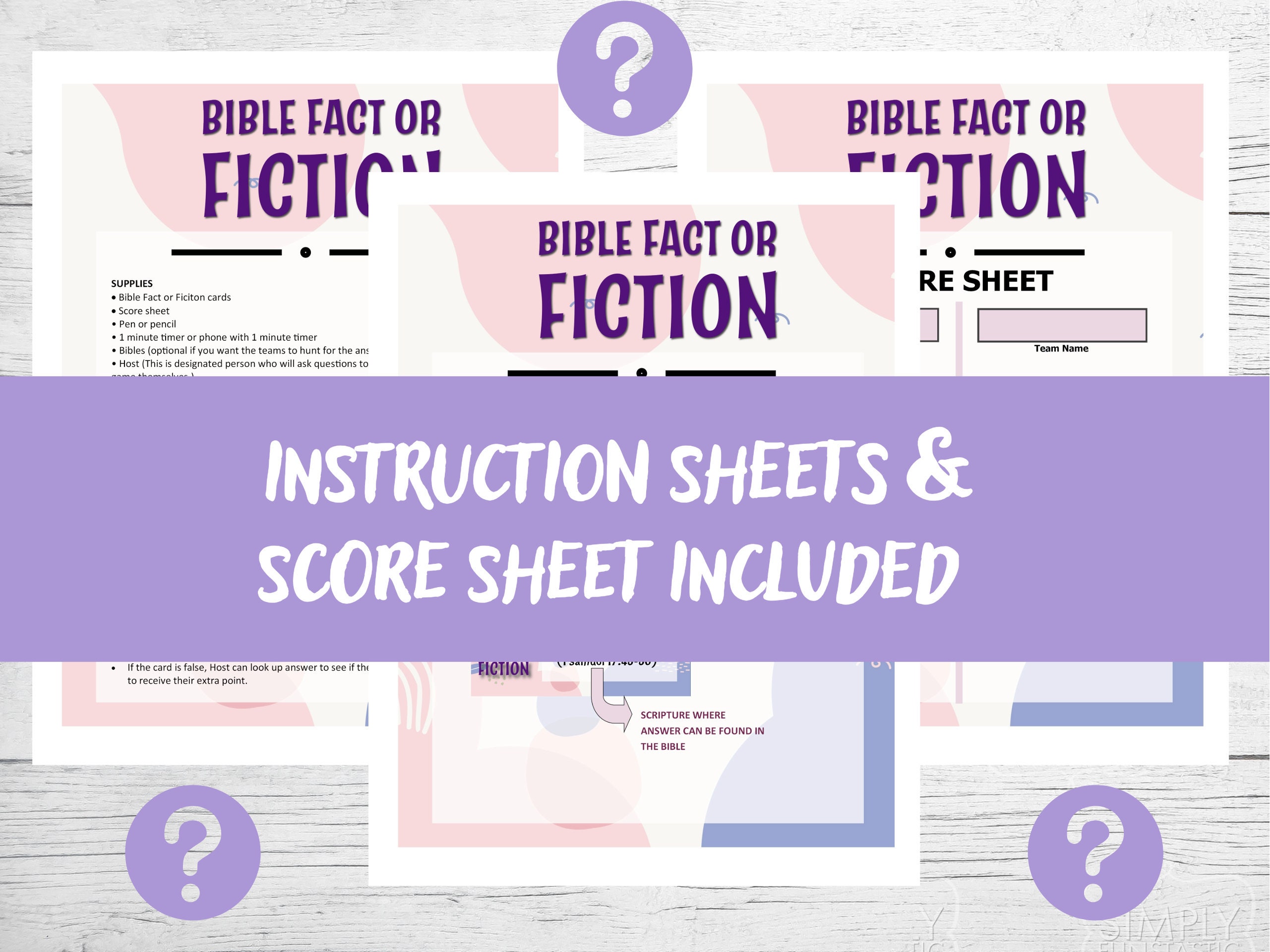 Bible Fact or Fiction Game: Christian Trivia (download Print) - Etsy