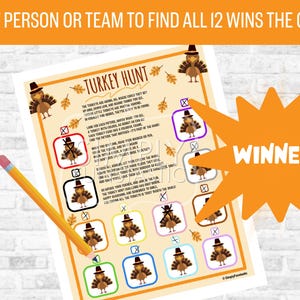 Thanksgiving Turkey Hunt Game for Kids, Printable Children Turkey ...