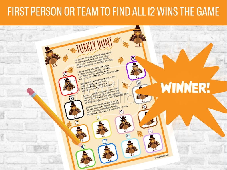 Thanksgiving Turkey Hunt Game for Kids, Printable Children Turkey ...