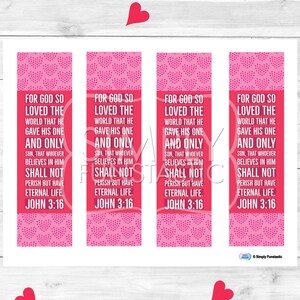Children's Scripture Bookmarks Set of 4 Valentine | Sunday School | God ...